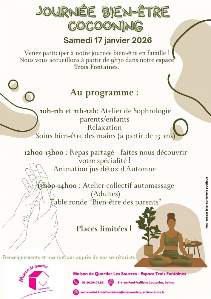 Actualités Espace TROIS FONTAINES : Journée bien-être cocooning ...